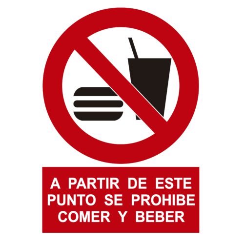 A partir de este punto se prohibe comer y beber – adhesius castello A partir de este punto se prohibe comer y beber – adhesius castello